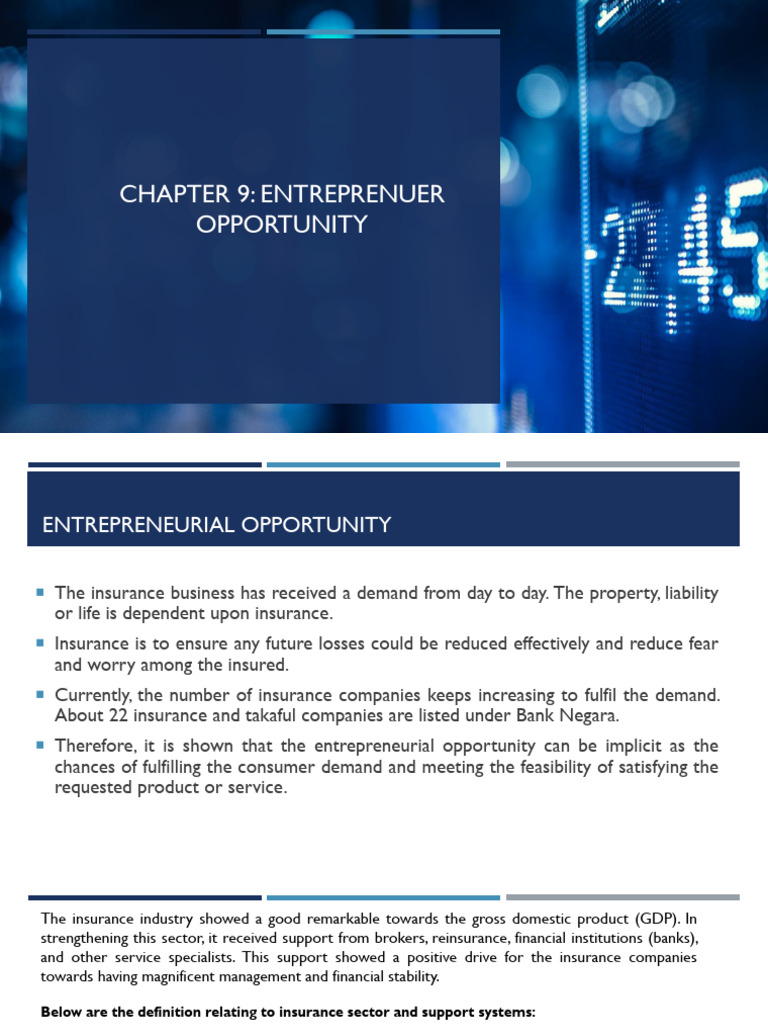 CHAPTER 9 - Entrepreneur Opportunity | PDF | Insurance | Underwriting