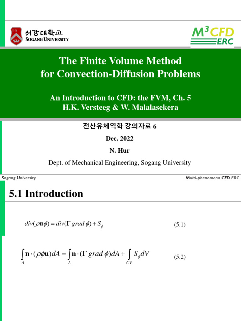 CFD강의자료6 Ch5 | PDF | Mathematics Of Computing | Equations