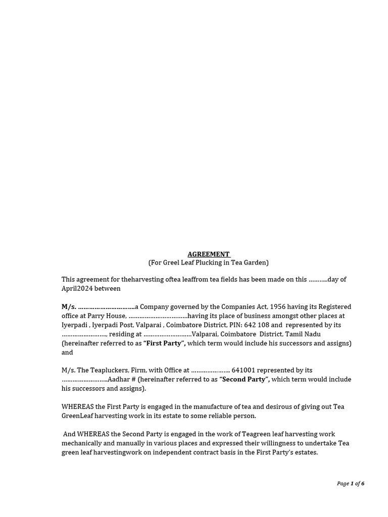 Agreement Format 20 Jun 2024 | PDF | Private Law | Justice