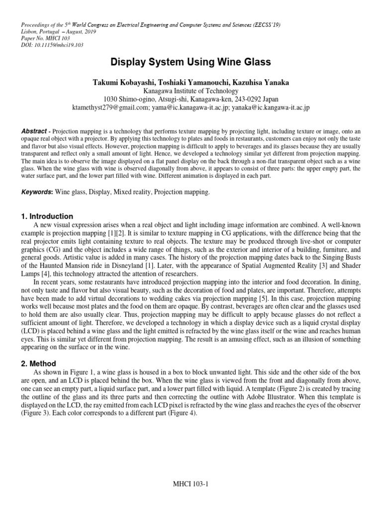 Thesis: Display System Using Wine Glass | PDF | Liquid Crystal Display | Refraction