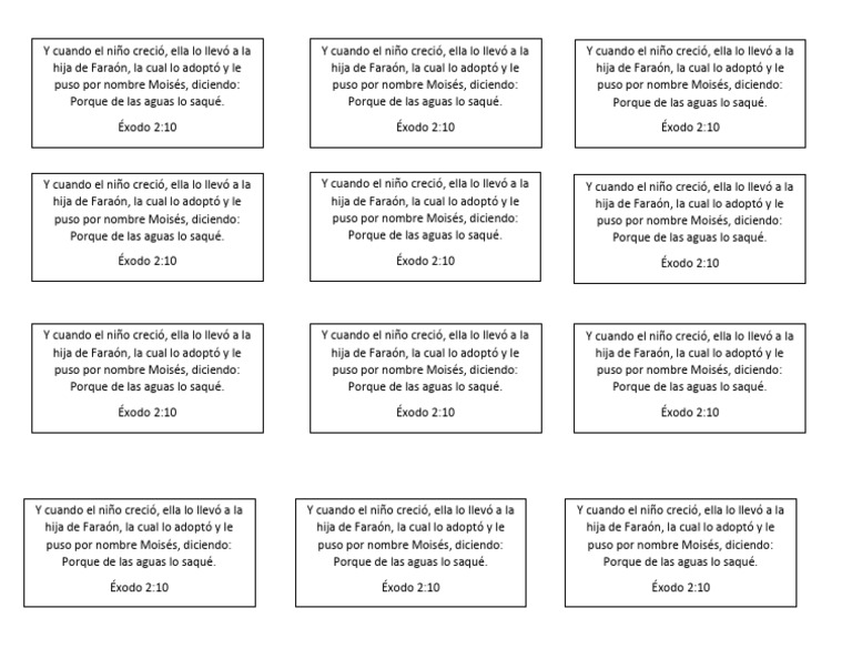 Versículo Pequeño | PDF | Libro del éxodo | Moisés