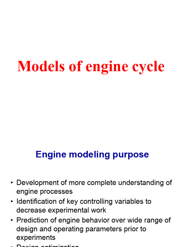 Models of Engine Cycles | PDF | Internal Combustion Engine | Gases