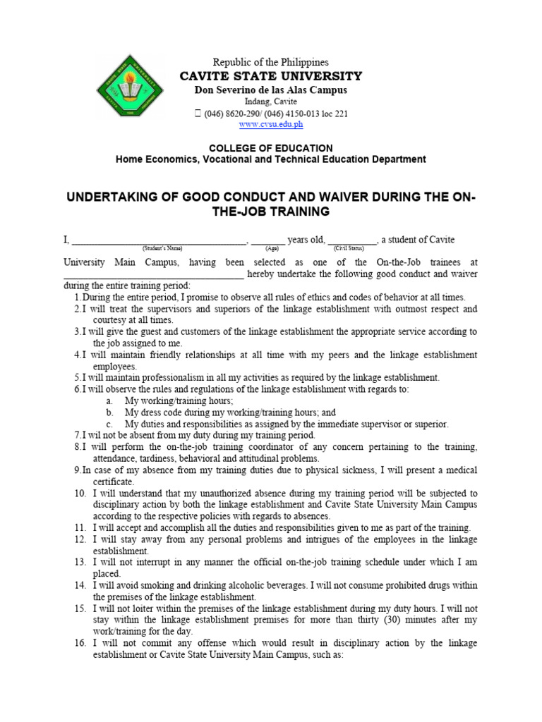 Ojt Waiver 2023 | PDF | Justice | Crime & Violence