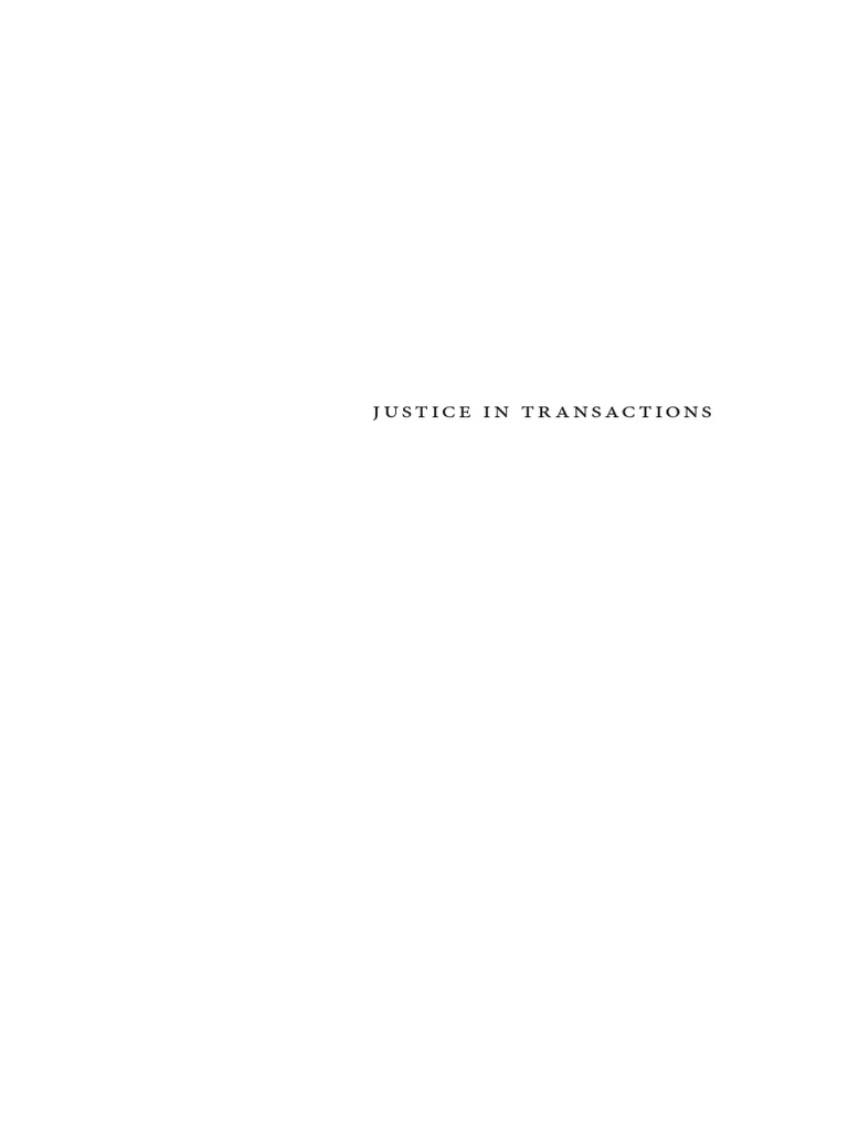 Peter Benson - Justice in Transactions - A Theory of Contract Law (2019 ...