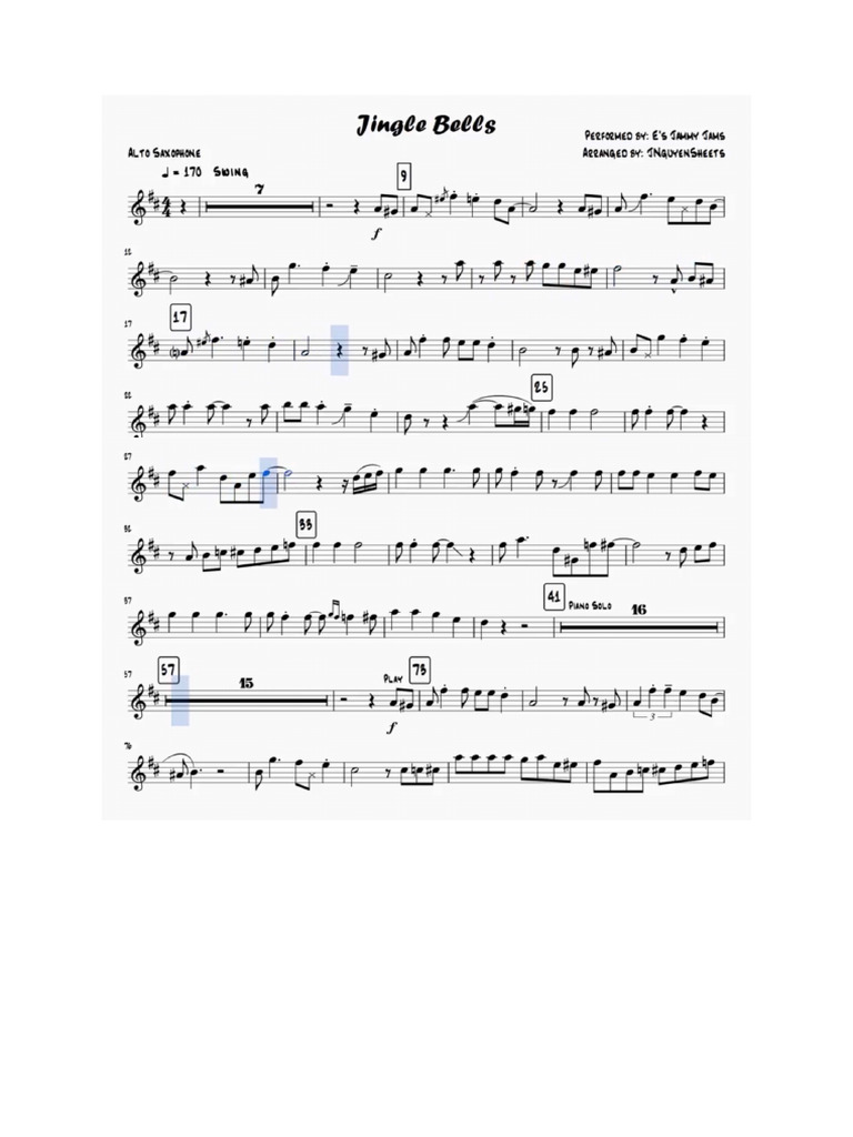 Jingle Bells Altsax Jazz | PDF