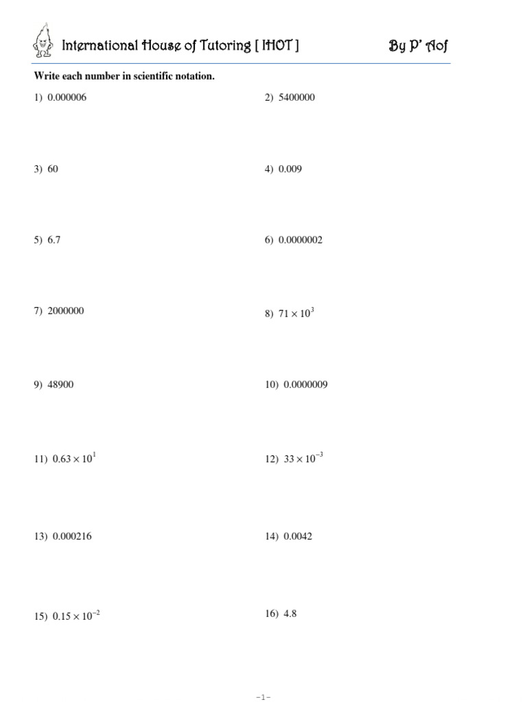 Writing Scientific Notation Pdf Mathematics Algebra