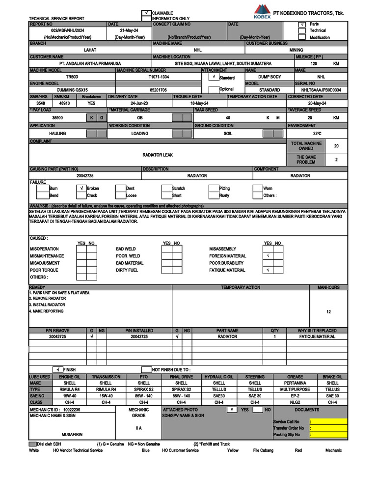 Tsr Tr109 Kc Radiator.musafirin | PDF | Automotive Industry | Engineering
