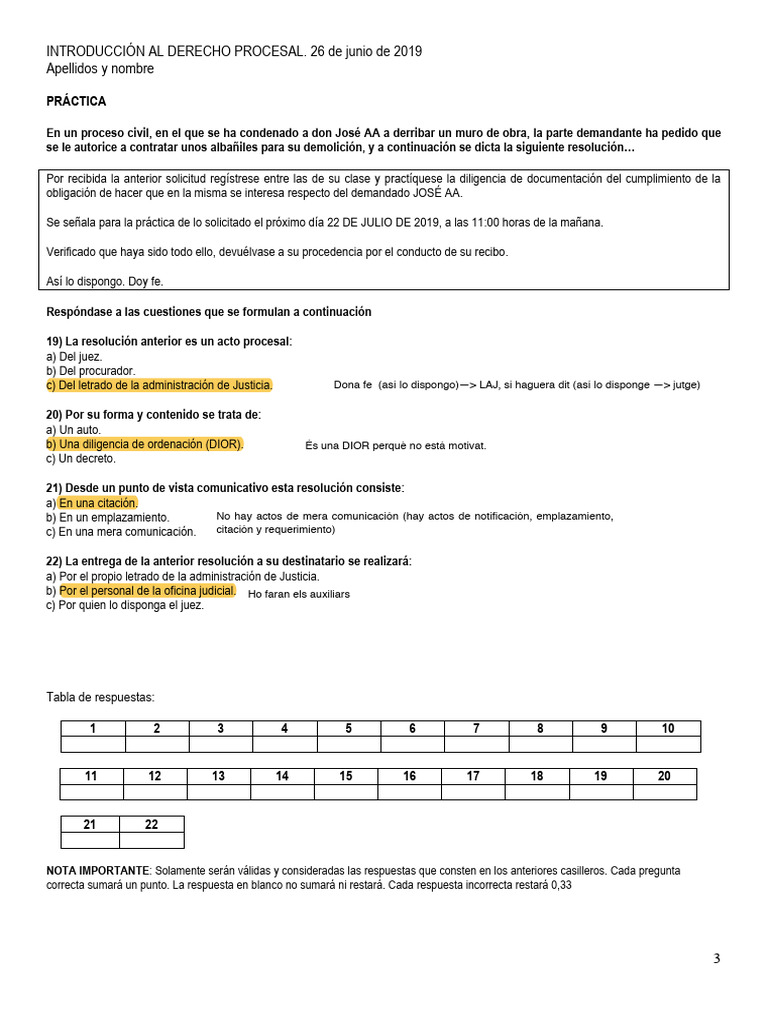 3a Prova | PDF | Demanda judicial | Ley procesal