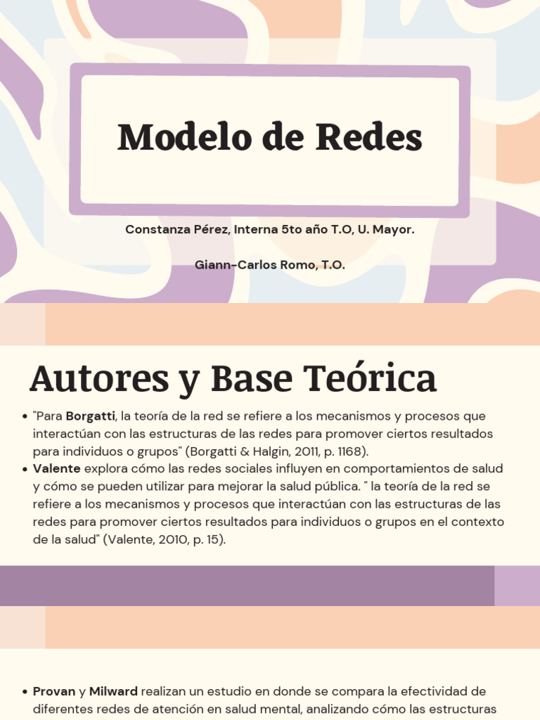 Presentación Modelo de Redes | PDF | Terapia | Terapia ocupacional