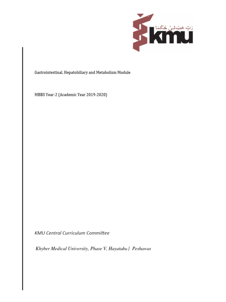 03 KMU GIT & Metabolism 2nd Year - KMU - Final | PDF | Stomach | Liver