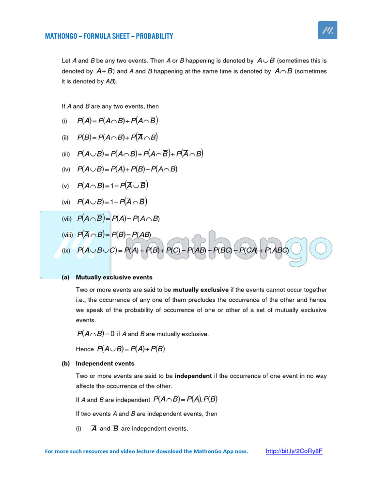 Fs Xii Probability | PDF | Expected Value | Variance