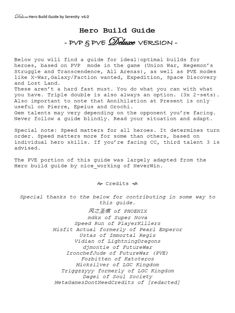 Hero_Build_Guide_v4.1 | PDF