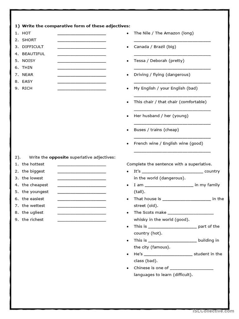 Comparatives and Superlatives | PDF | Languages | Foreign Language Studies