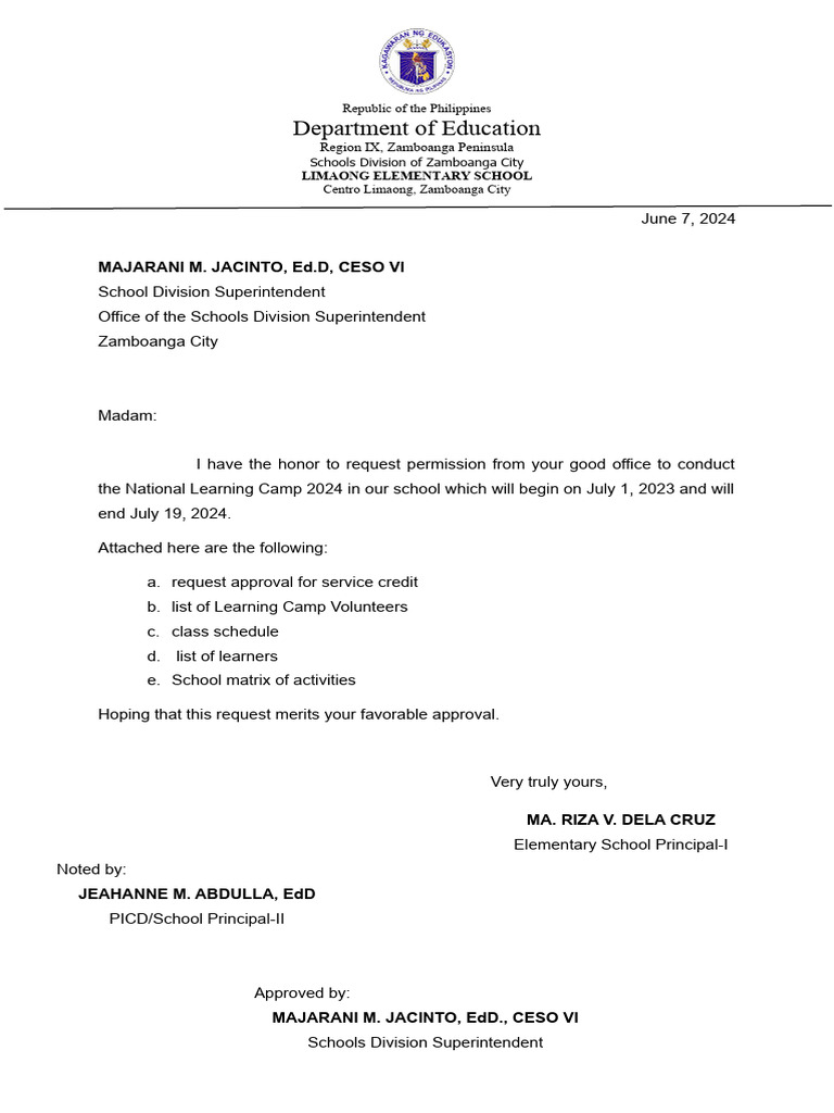 Letter To Conduct NLC | PDF