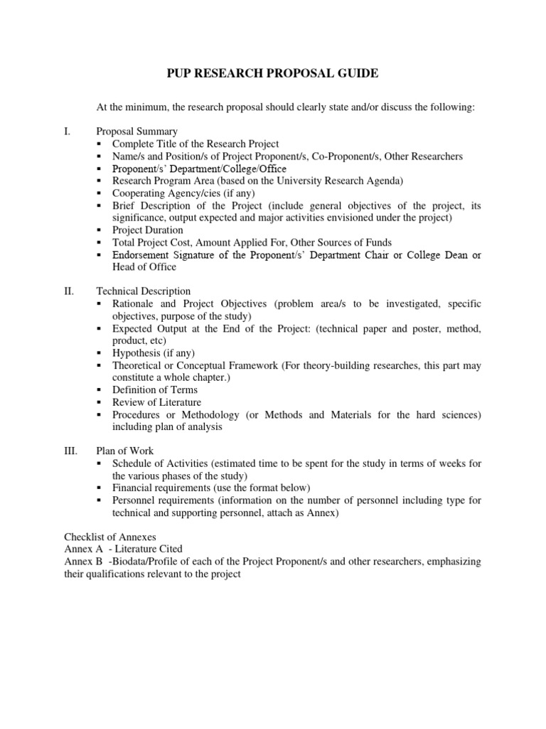 PUP Research Proposal Guide | PDF | Science | Methodology