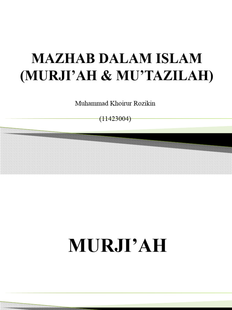 Mazhab Murji’ah dan Mu’tazilah dalam Islam | PDF | Agama & Spiritualitas