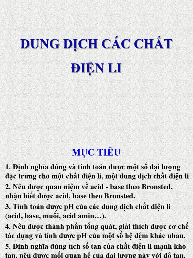 Dung dich Điện li | PDF