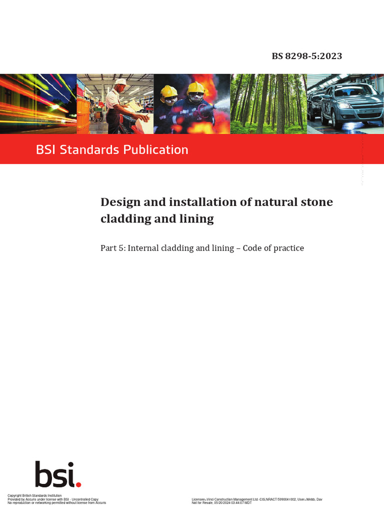 BS 8298-5 2023 Design and Installation of Natural Stone Cladding and ...