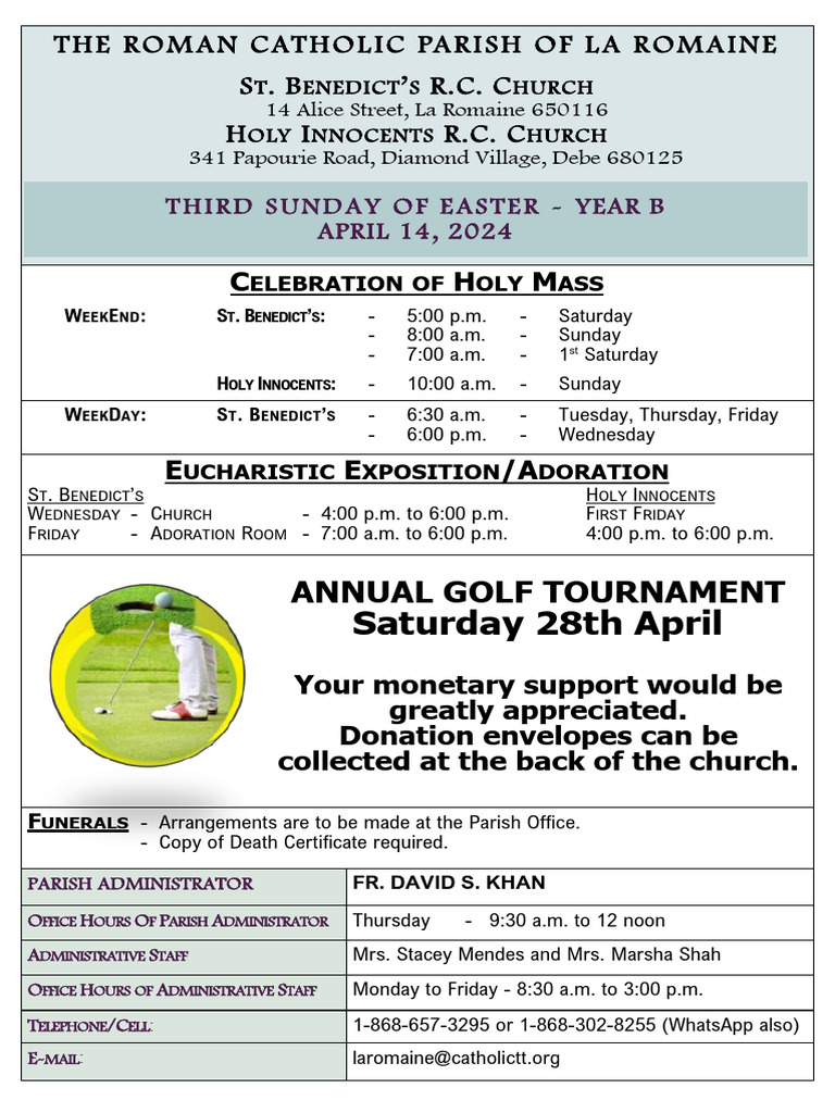 Newsletter 2024-April 14th-3rd Sunday of Easter | PDF | Jesus | Faith
