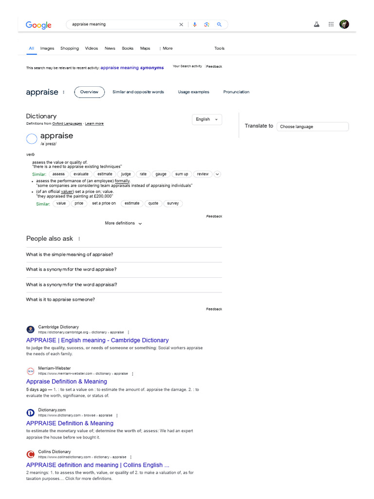 appraise meaning - Google Search | PDF | Dictionary | Real Estate Appraisal appraise meaning - Google Search | PDF | Dictionary | Real Estate Appraisal