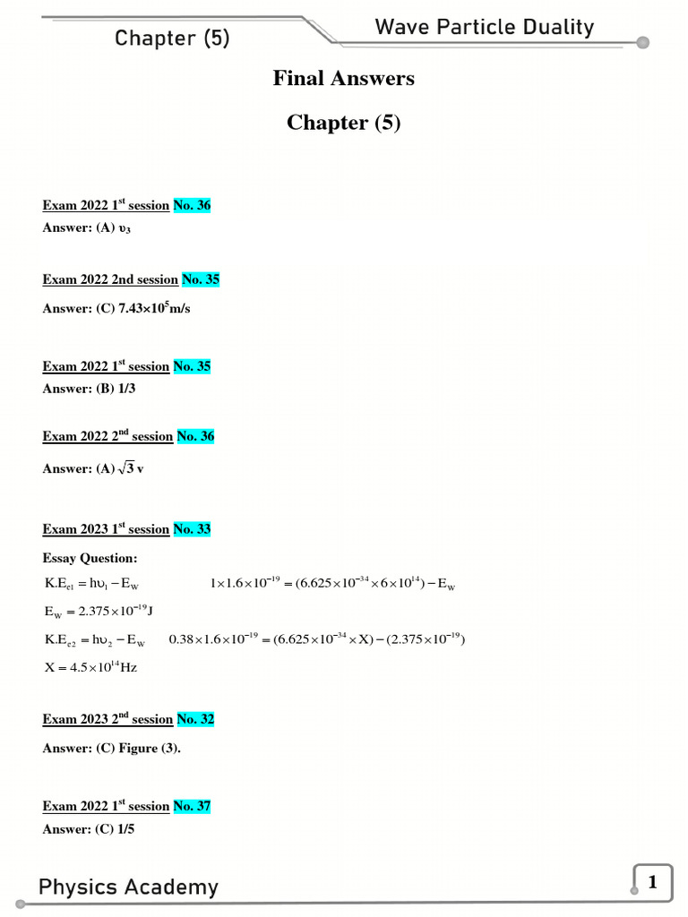 Exam Answers 2022-2023 Summary | PDF