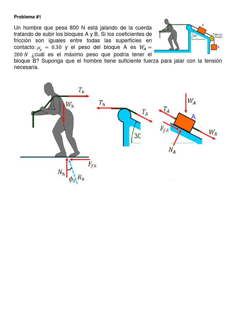 Problemas en Clase Capítulo 8 1-2024 | PDF | Fricción | Ingeniería mecánica