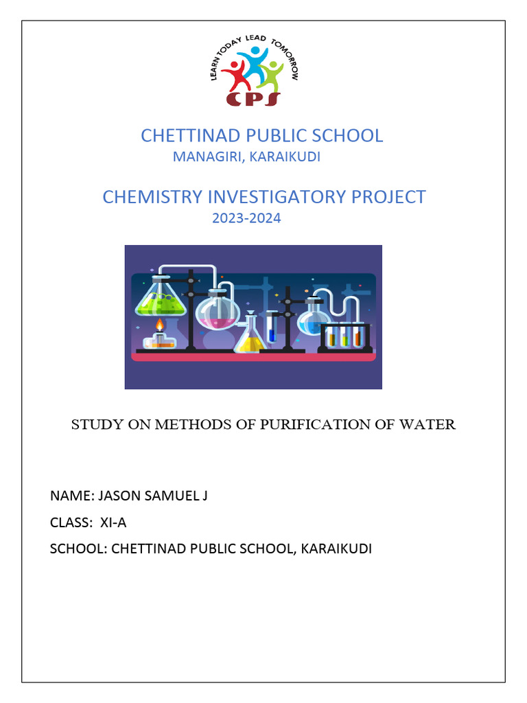 Water Purification Methods Project | PDF | Water Purification | Water