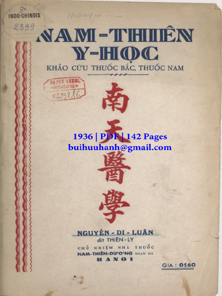 Nam Thien y Hoc Quyen 1 y Ly Va Mach Ly PDF NXB Ha Noi 1936 Nguyen Di Luan 142 Trang | PDF