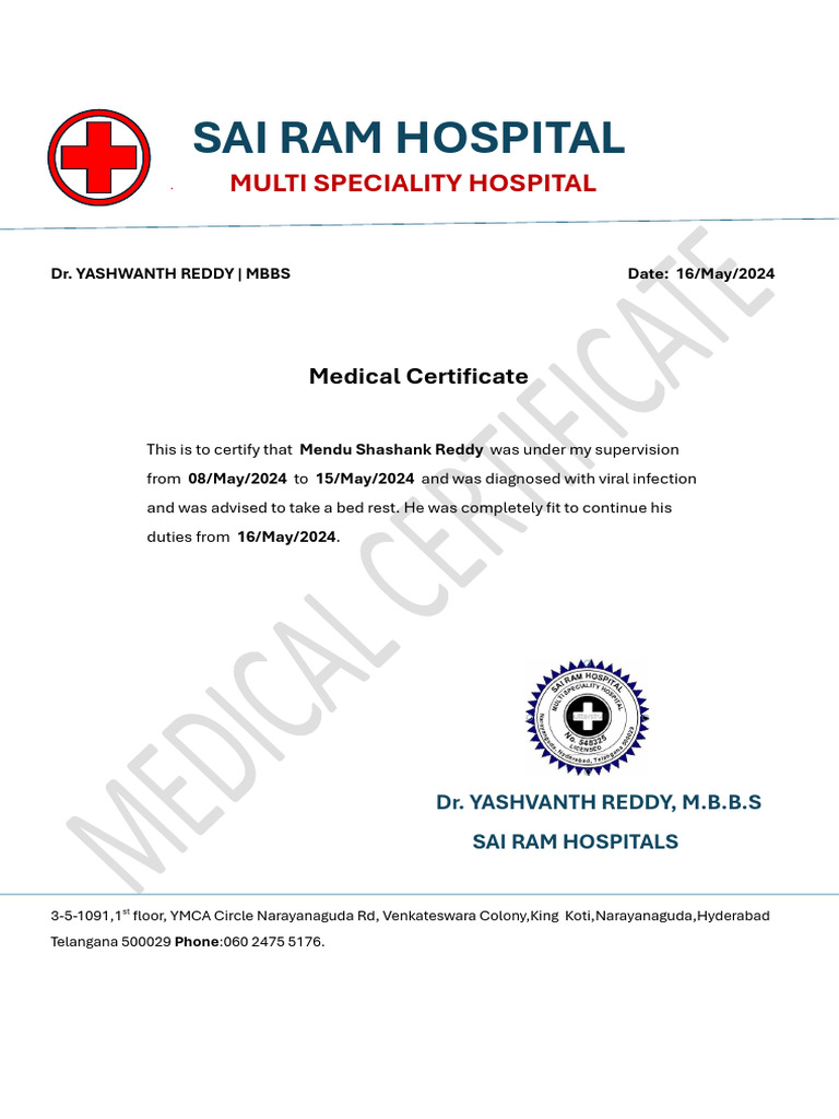 Sai Ram Hospital1 | PDF | Science & Mathematics
