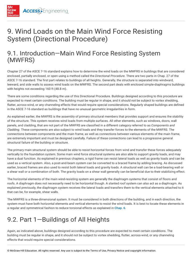 Wind Loads On The Main Wind Force Resisting System Directional Procedure | PDF | Wound | Pressure