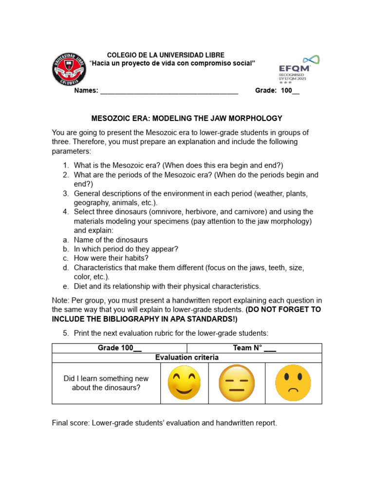 Worksheet Mesozoic | PDF