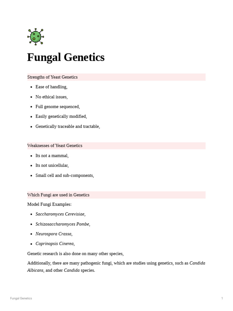 Fungal Genetics | PDF | Yeast | Fungus