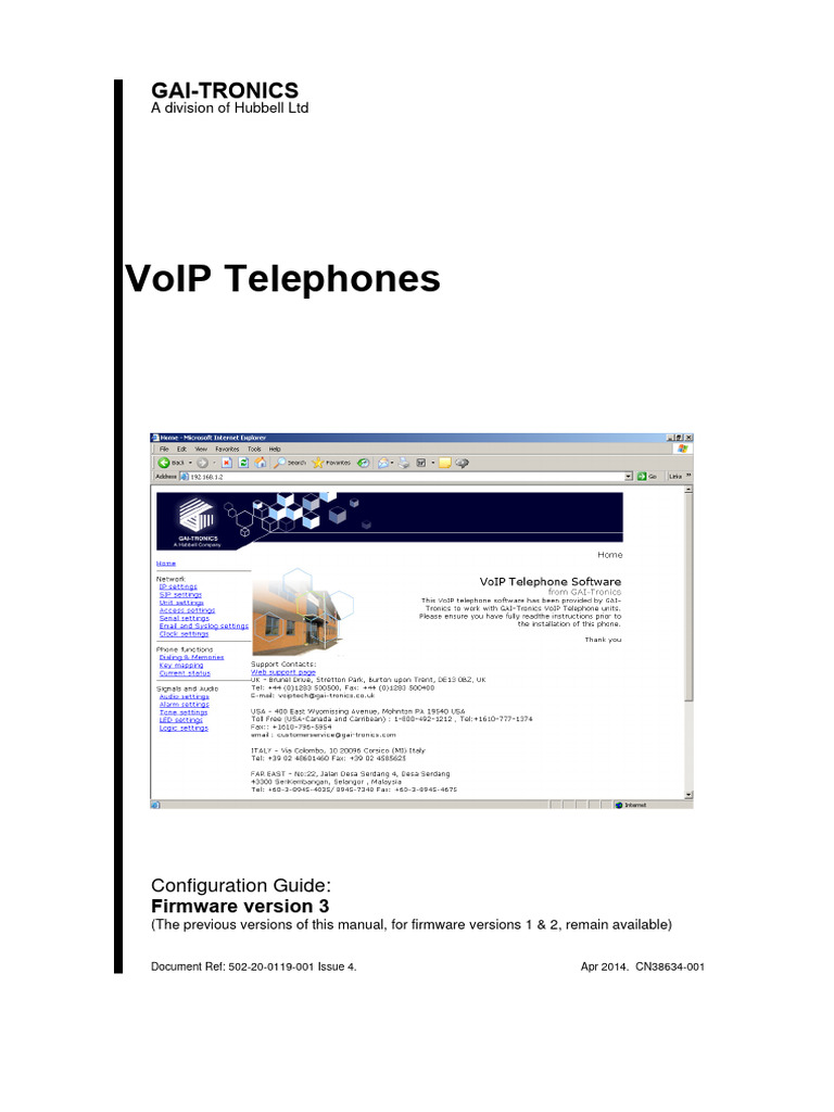 UG0119 V 3 Fware | PDF | Session Initiation Protocol | Ip Address