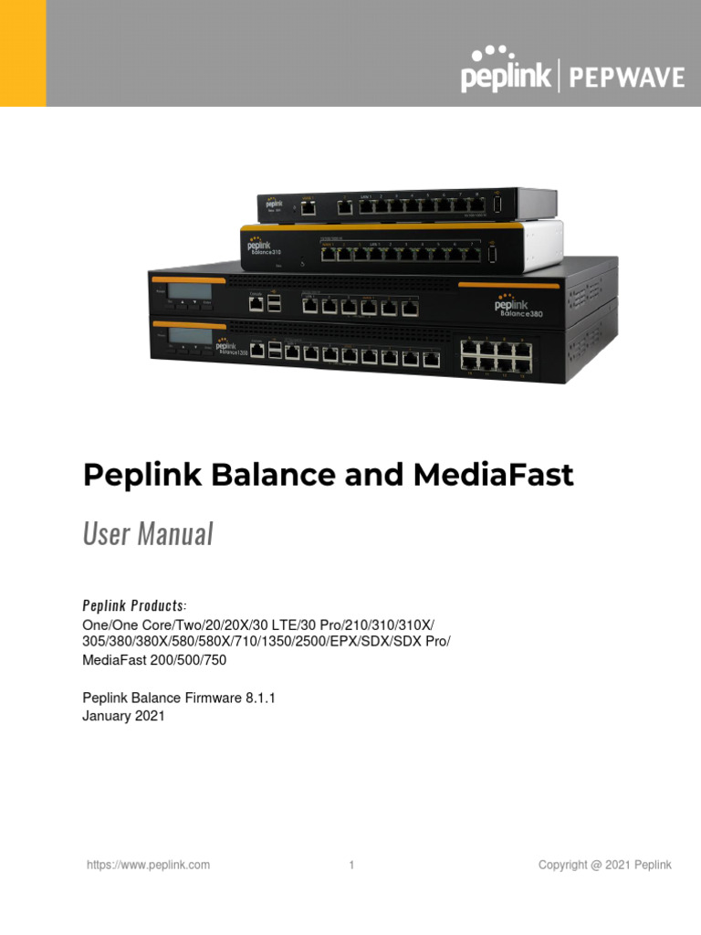 Peplink Balance and Mediafast Firmware Manual 8.1.1 | PDF | Computer Network | Virtual Private ...