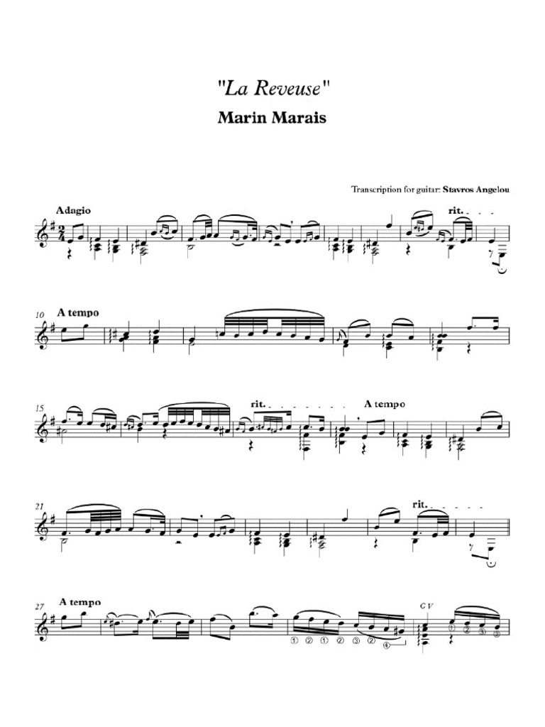 - LA REVEUSE - MARIN MARIAS - GUITAR TRANSCRIPTION | PDF