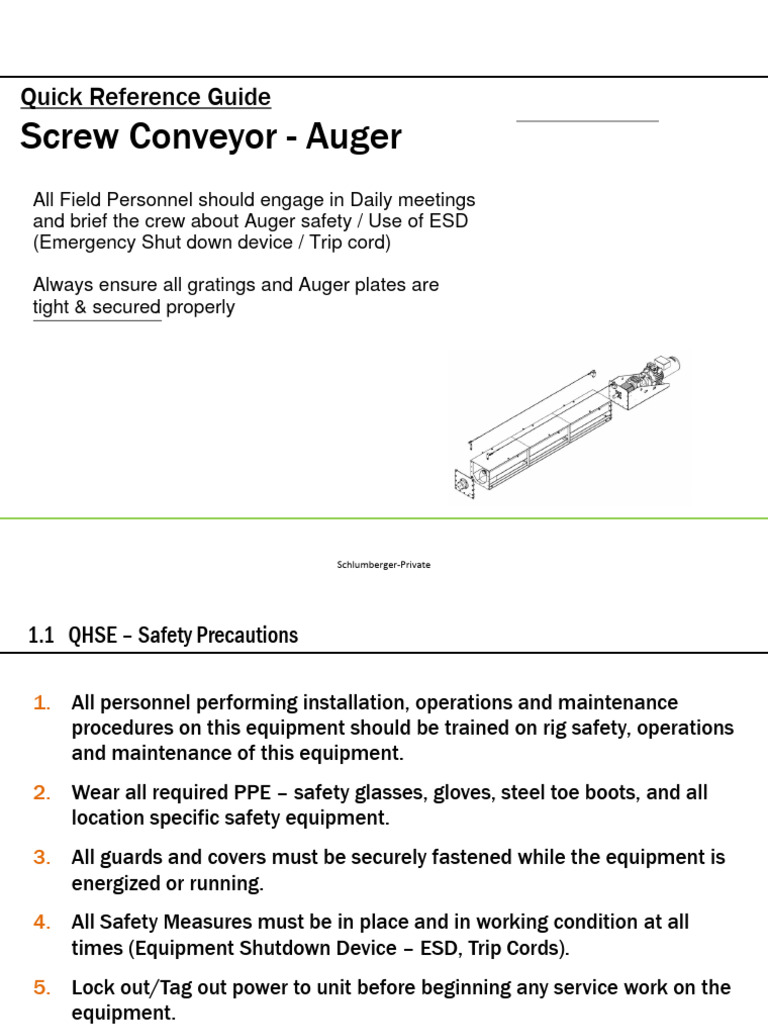 Auger Safety and Maintenance Guide | PDF | Bearing (Mechanical) | Safety