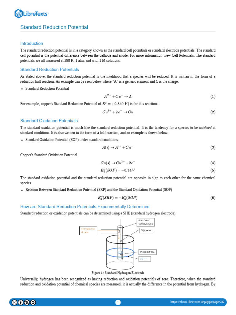Standard_Reduction_Potential | Download Free PDF | Redox | Electrochemistry