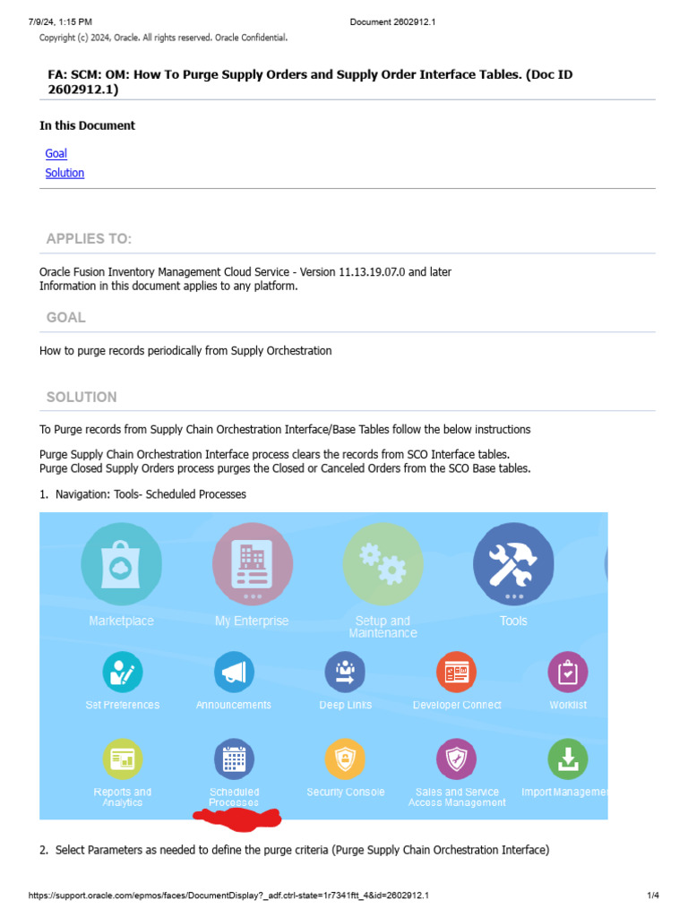 FA SCM OM How To Purge Supply Orders and Supply Order Interface Tables (Doc ID 2602912.1) | PDF ...