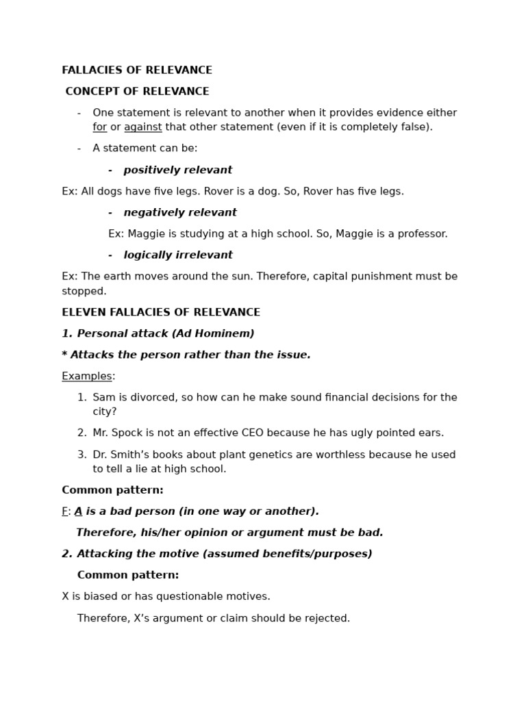 Review Final Chapter 3 5 6 7 8 11 | PDF | Argument | Fallacy