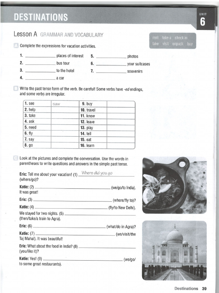 Unit 6 Workbook 1A | PDF