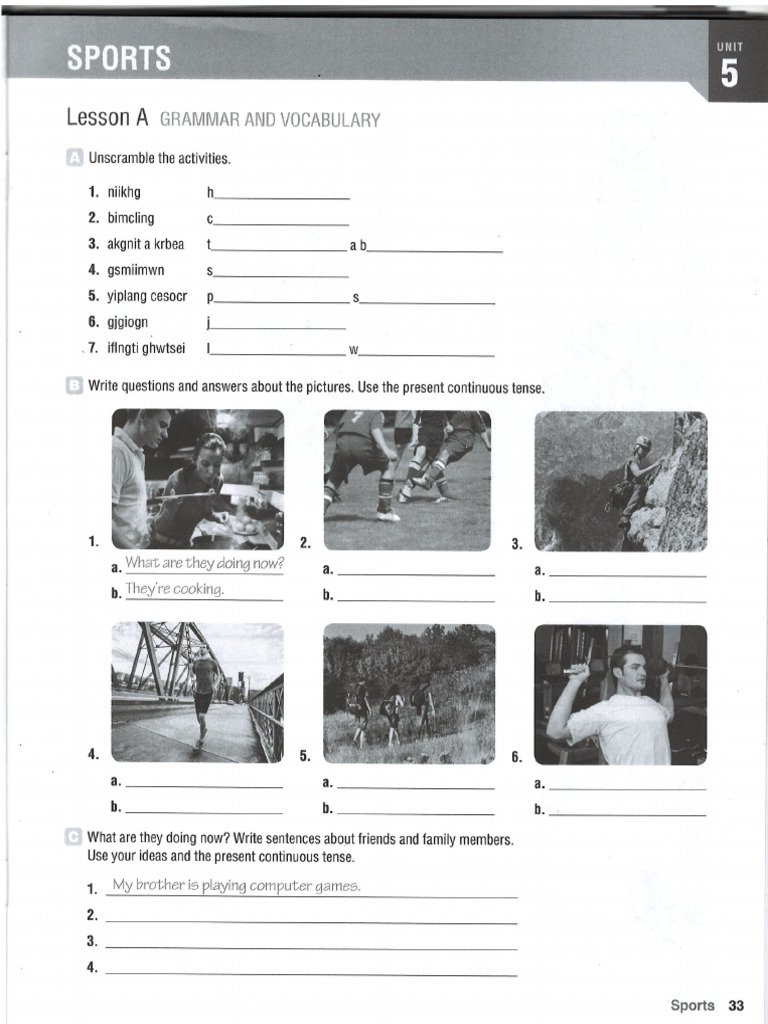 Unit 5 Workbook 1A | PDF