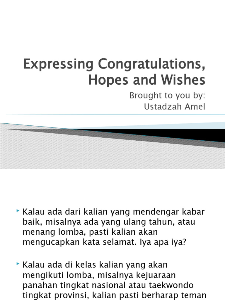 Materi 1 Expressing Congratulations, Hope and Wishes | PDF