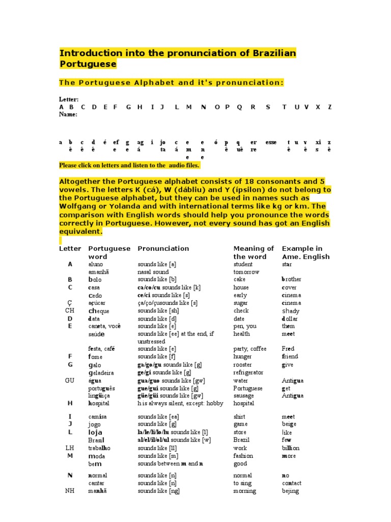 Brazilian Portuguese Pronunciation Guide | PDF | Phonology | Linguistics
