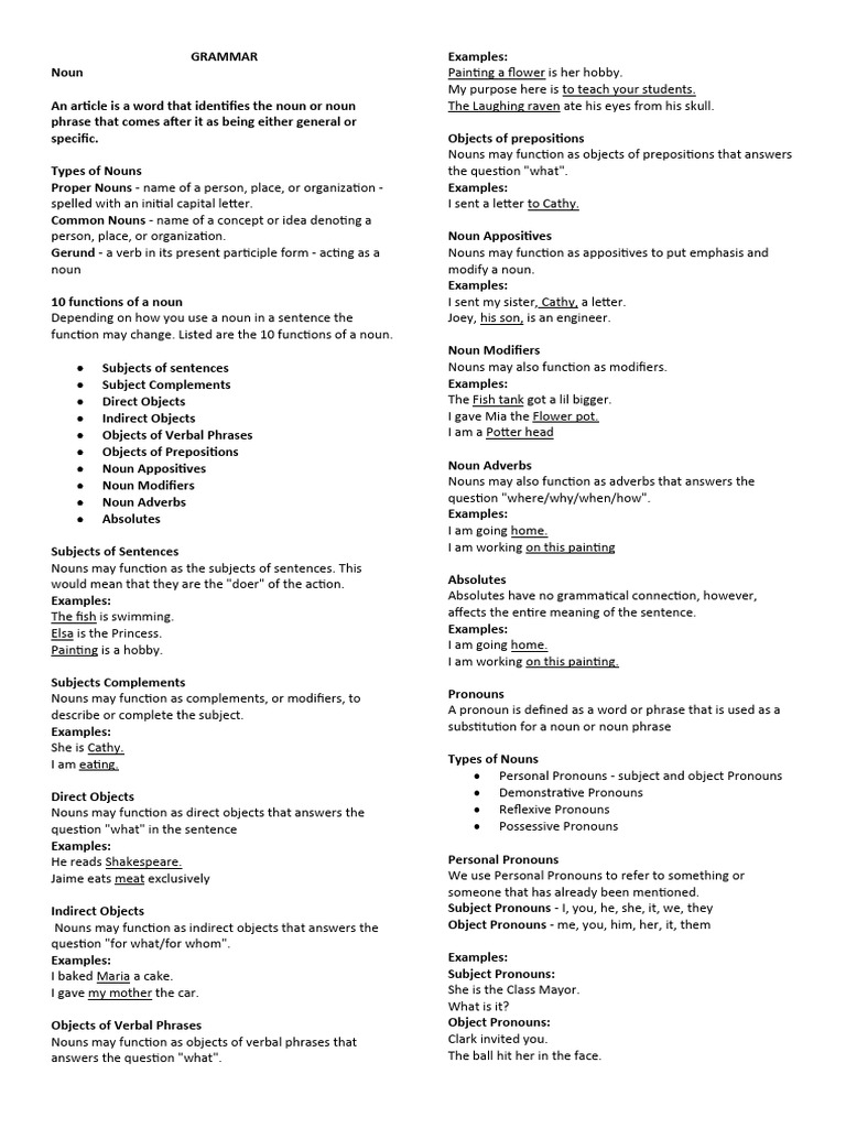 ENGLISH REVIEWER | Download Free PDF | Pronoun | Noun