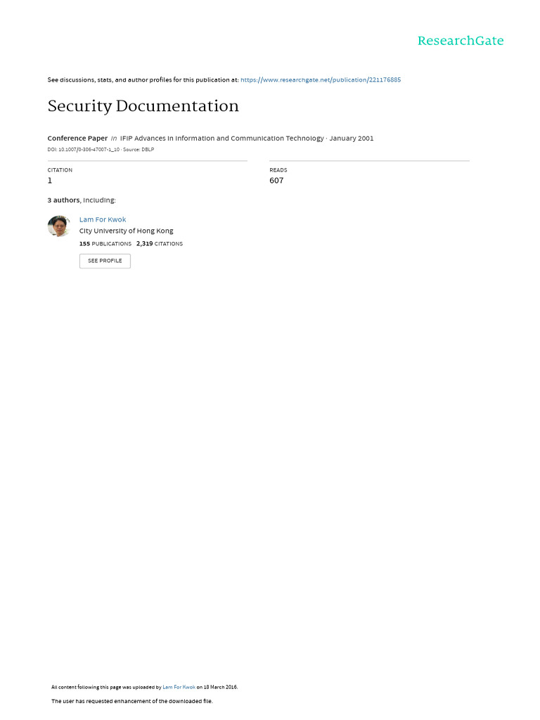 Security Documentation | PDF | Computer Security | Security
