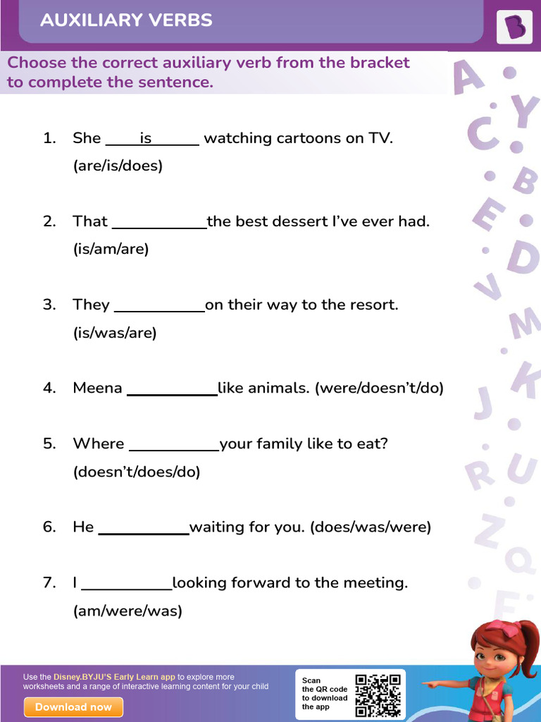 Auxiliary Verbs Dec22 Worksheet | PDF