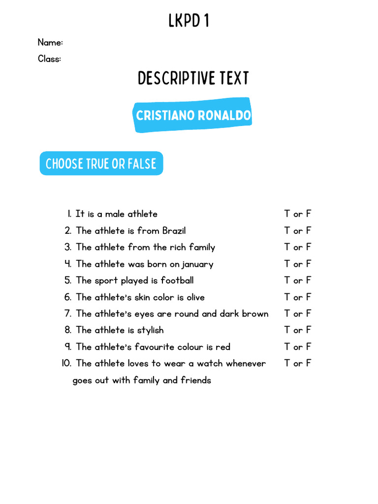 LKPD Descriptive Listening 1 | PDF