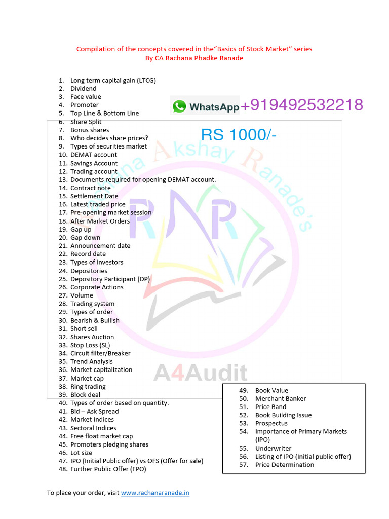Basics of Stock Market Guide | PDF