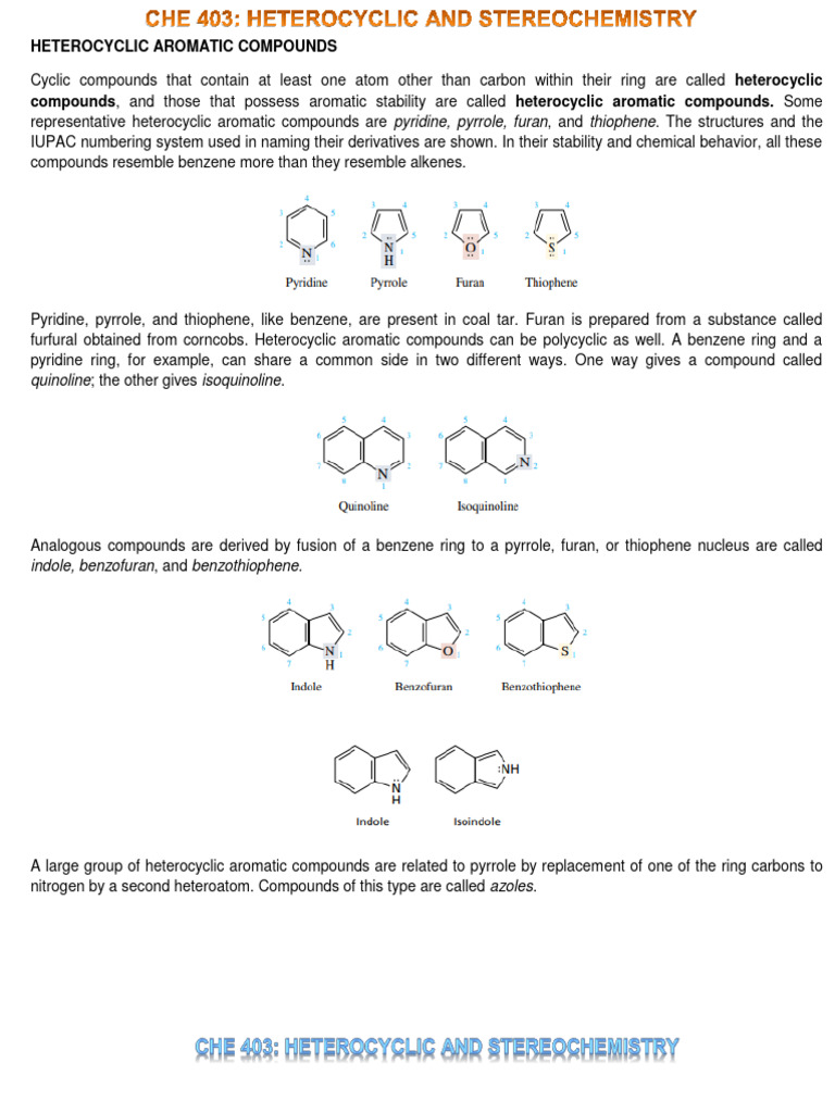 Heterocyclic Aromatic Chemistry | PDF | Pyridine | Heterocyclic Compound