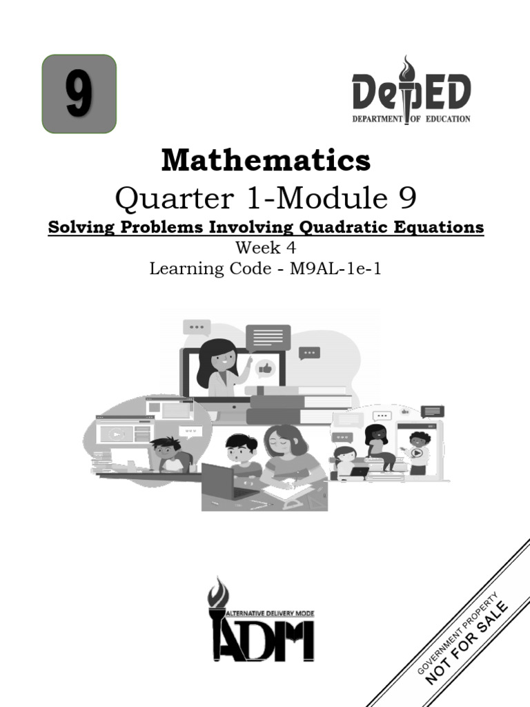 Math9 Quarter1 Module9 FINAL-V3-1 | PDF | Equations | Quadratic Equation